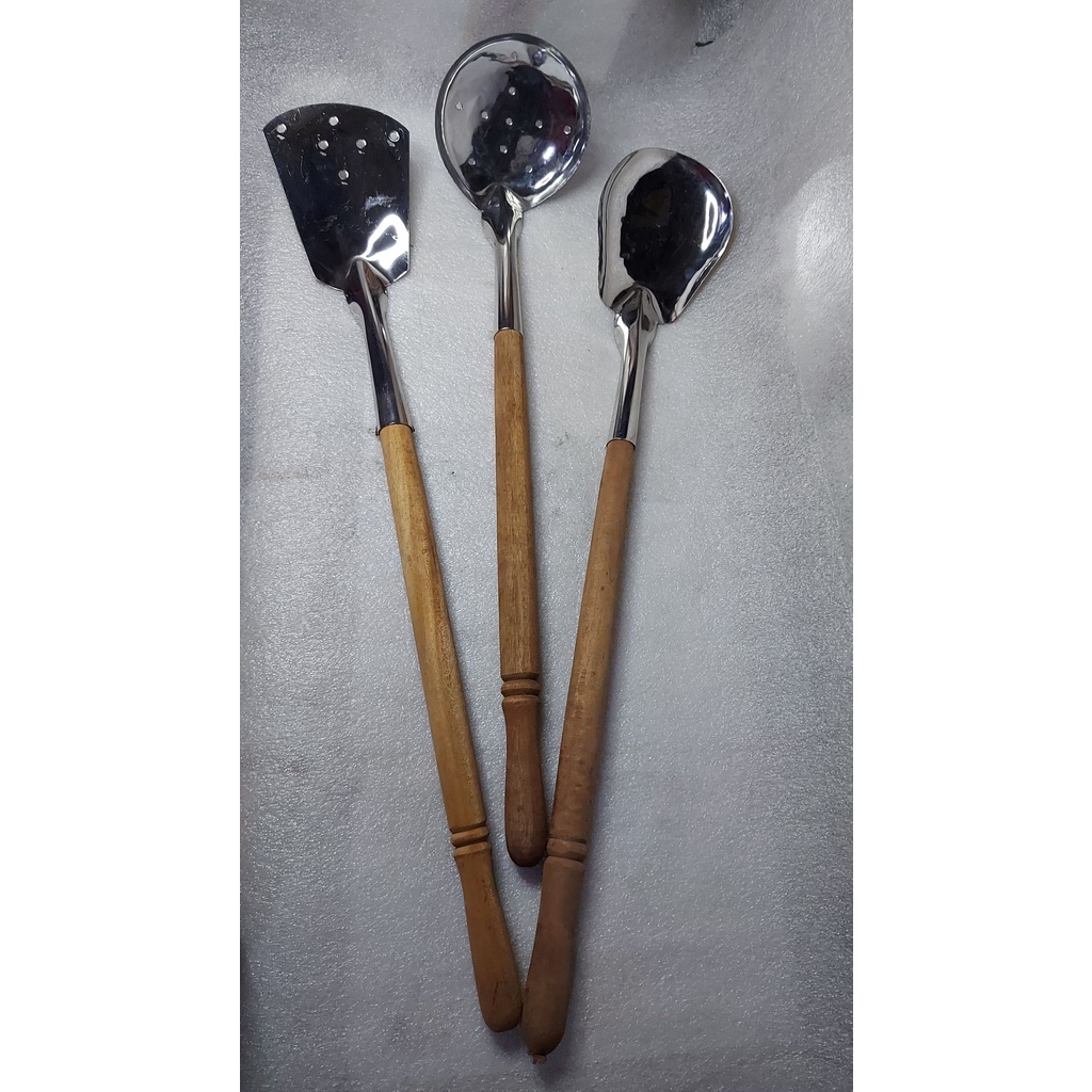 CASH ON DELIVERY HEAVY DUTY STAINLESS WOOD HANDLE EXTRA LARGE SANDOK AT ...