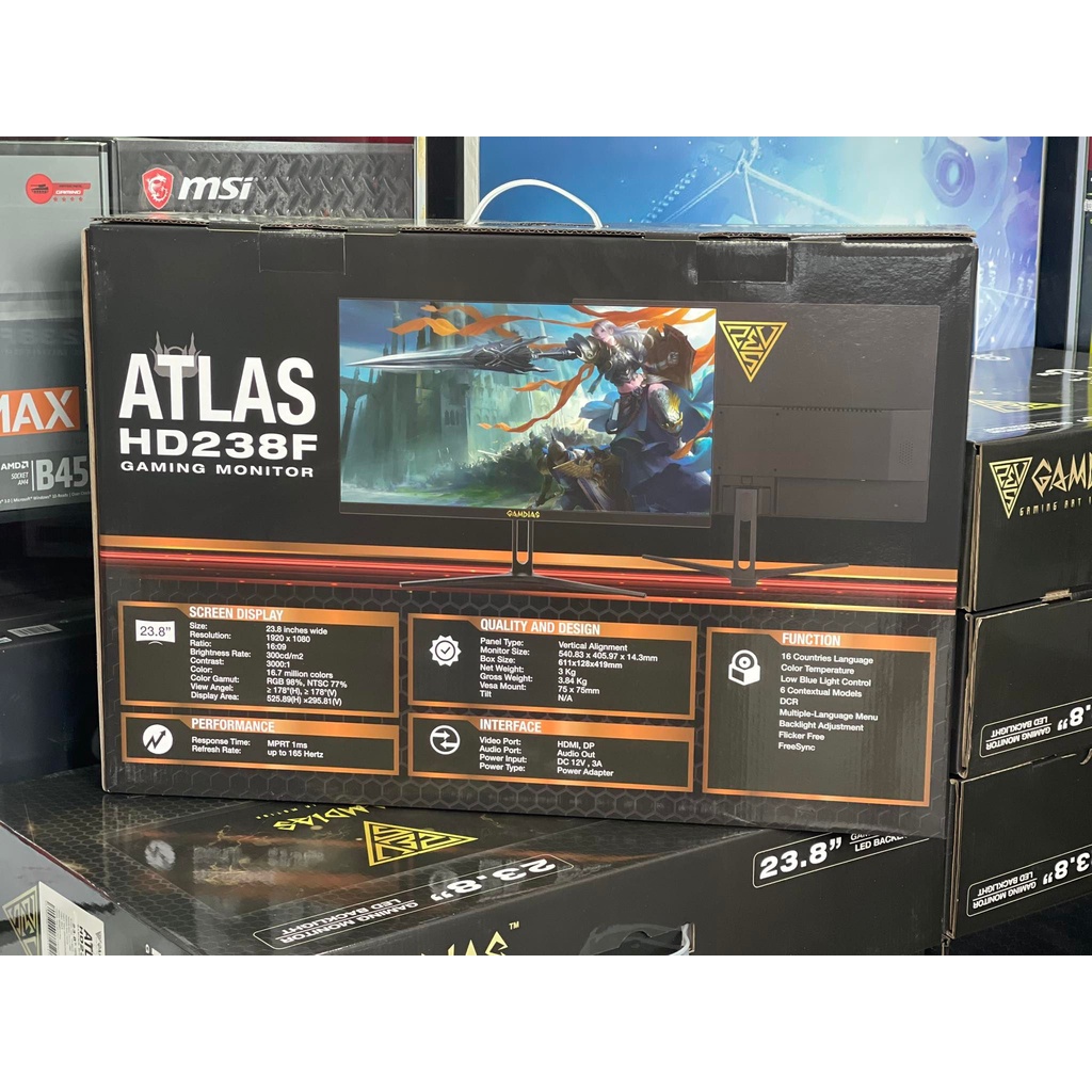 GAMDIAS ATLAS HD238F 23.8" 165HZ LED GAMING MONITOR | Shopee Philippines