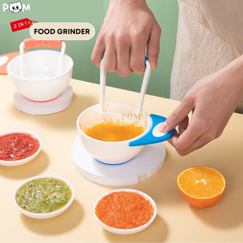 POM Baby Food Grinder Set Mash and Serve Bowl Infant Cereal Maker ...