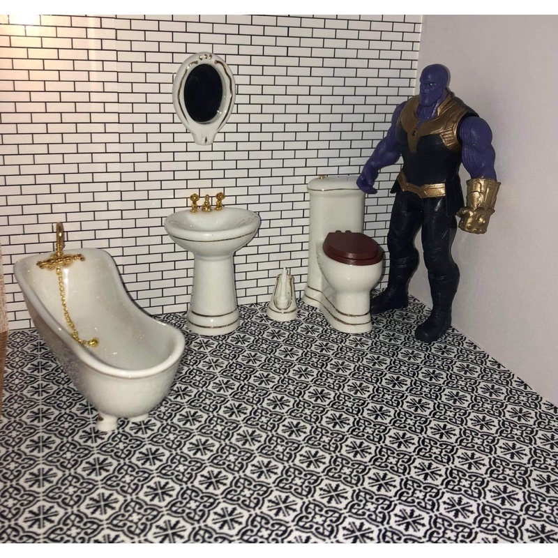 miniature bathroom set for your dolls,figures and doll houses and ...