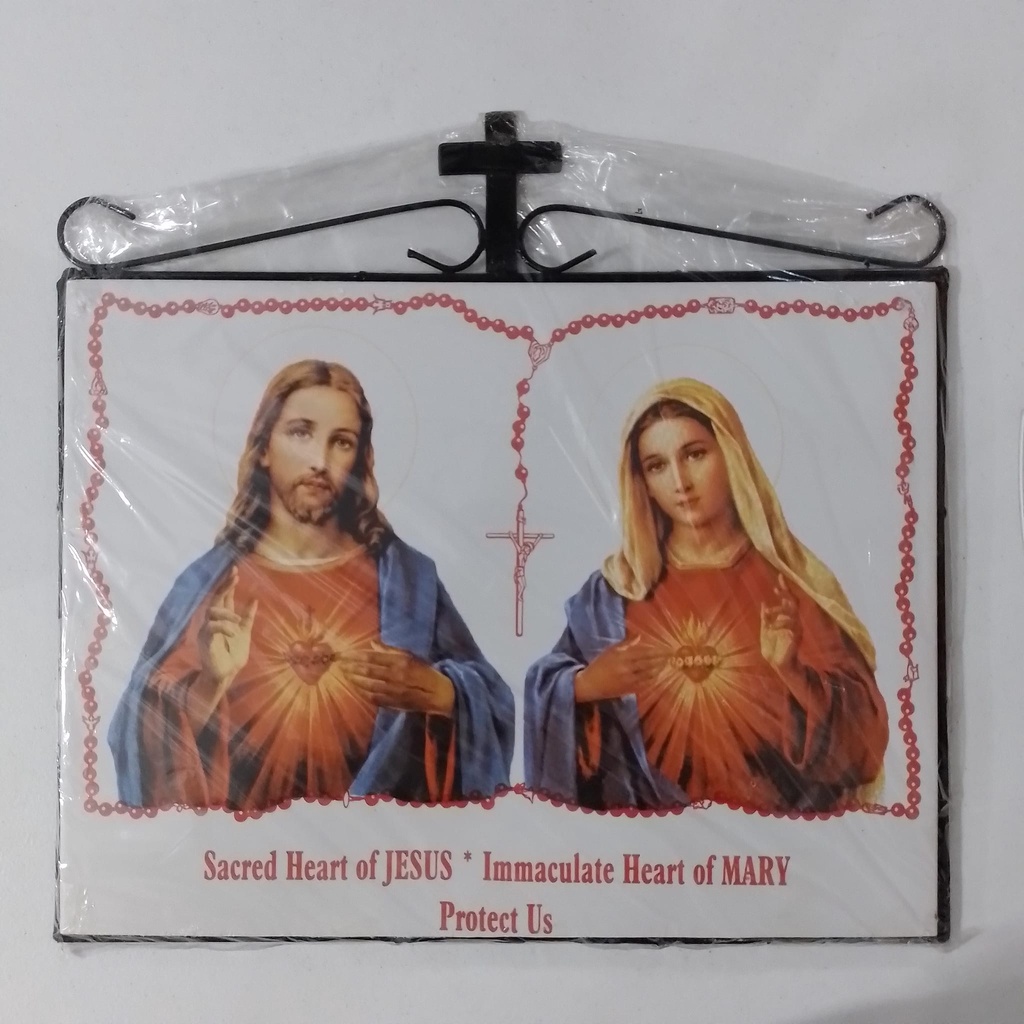 Sacred Heart of Jesus and Immaculate Heart of Mary Wrought Iron Frame ...