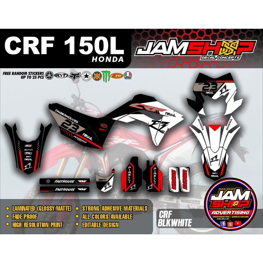 Honda CRF150L Full Set Decals Limited Edition w/ RIM STICKER | Shopee ...