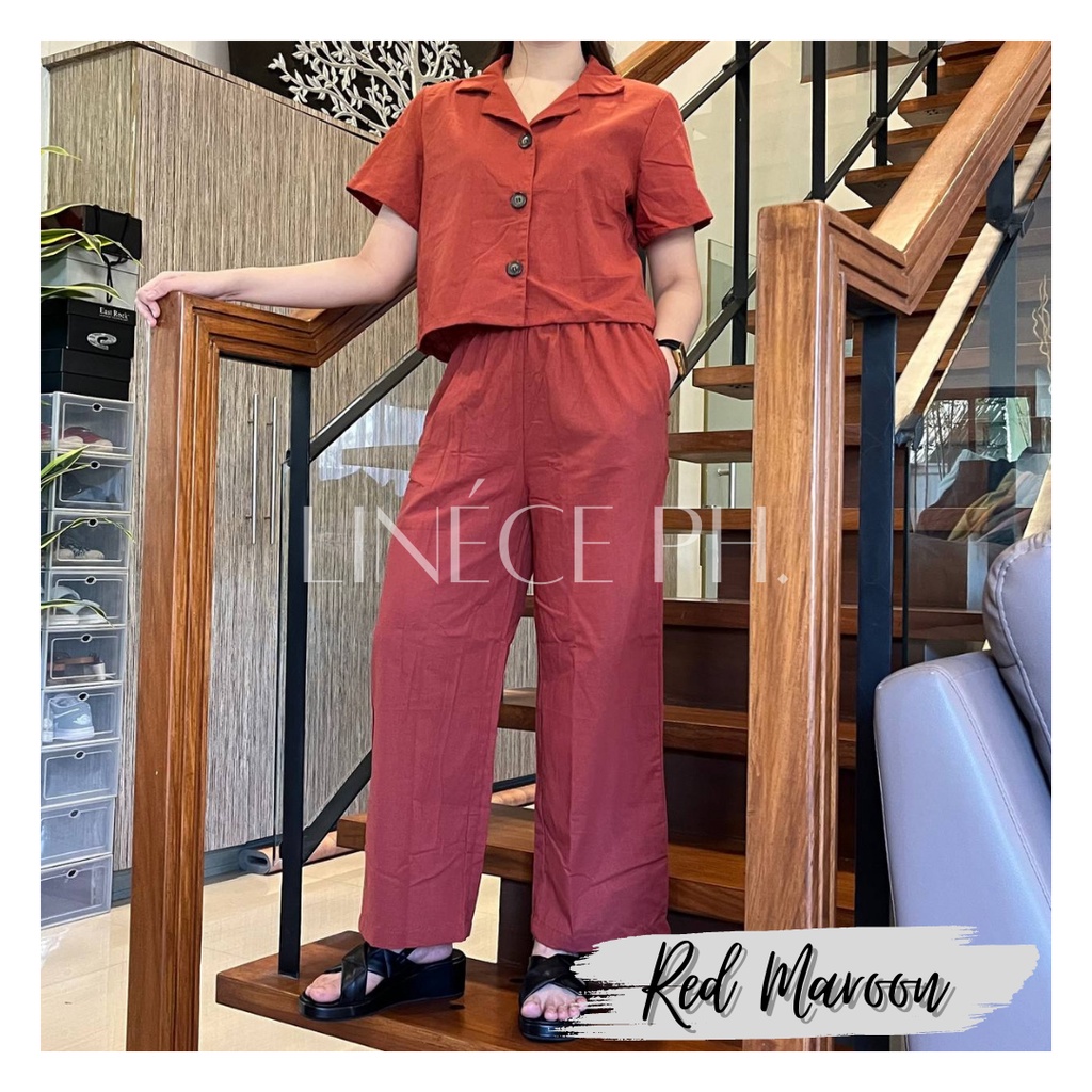 BLAIR Coords - Polo and Pants Terno Cotton Linen Fabric | Shopee ...