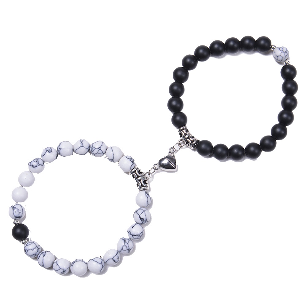2pcs/set Magnet Bracelets Couple Vintage Matching Bracelet Stone ...