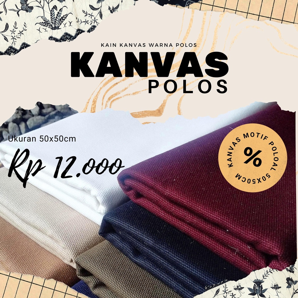 KATUN Plain Cotton Canvas Fabric 12oz Thick Size 50cm x 50cm | Shopee ...