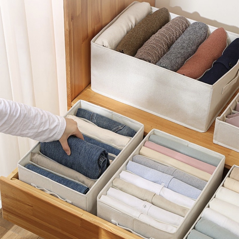 Wardrobe Storage Box Fabric Wardrobe Cotton Linen Clothes Trousers ...