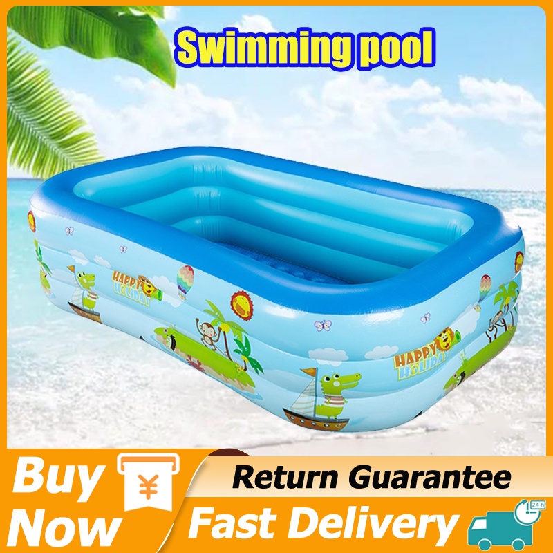 Swimming pool Three-tier inflatable outdoor swimming pool kids electric ...