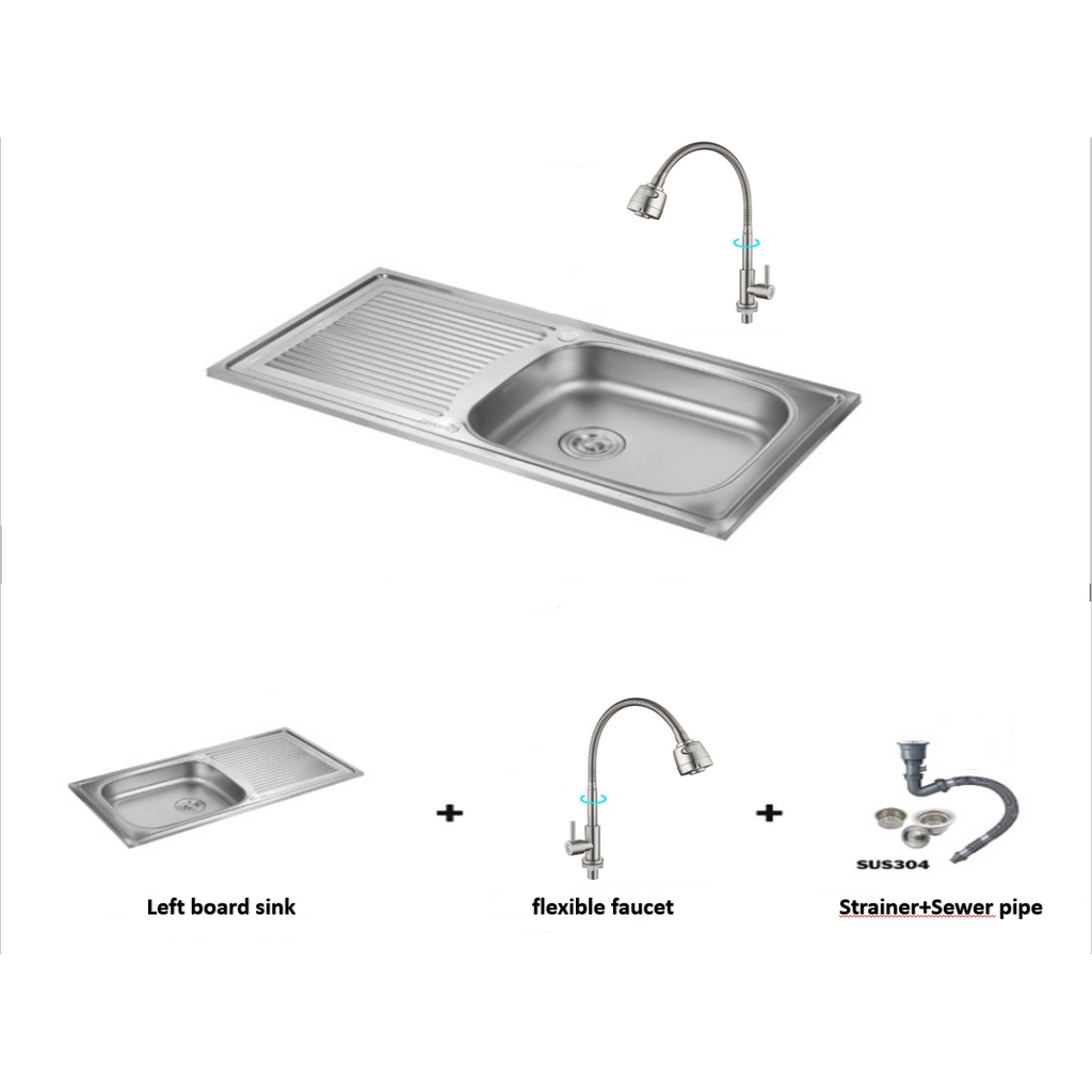 304 STAINLESS STEEL KITCHEN SINK /SIZE:75CM*40CM*14CM | Shopee Philippines