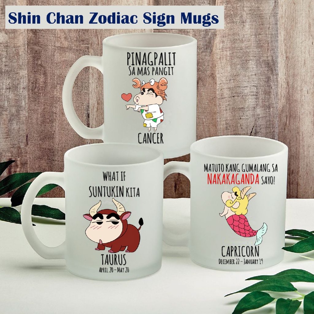 Shin Chan Mugs | Zodiac Sign | Funny Mood BTS Mug | ARIES Pisces Taurus ...