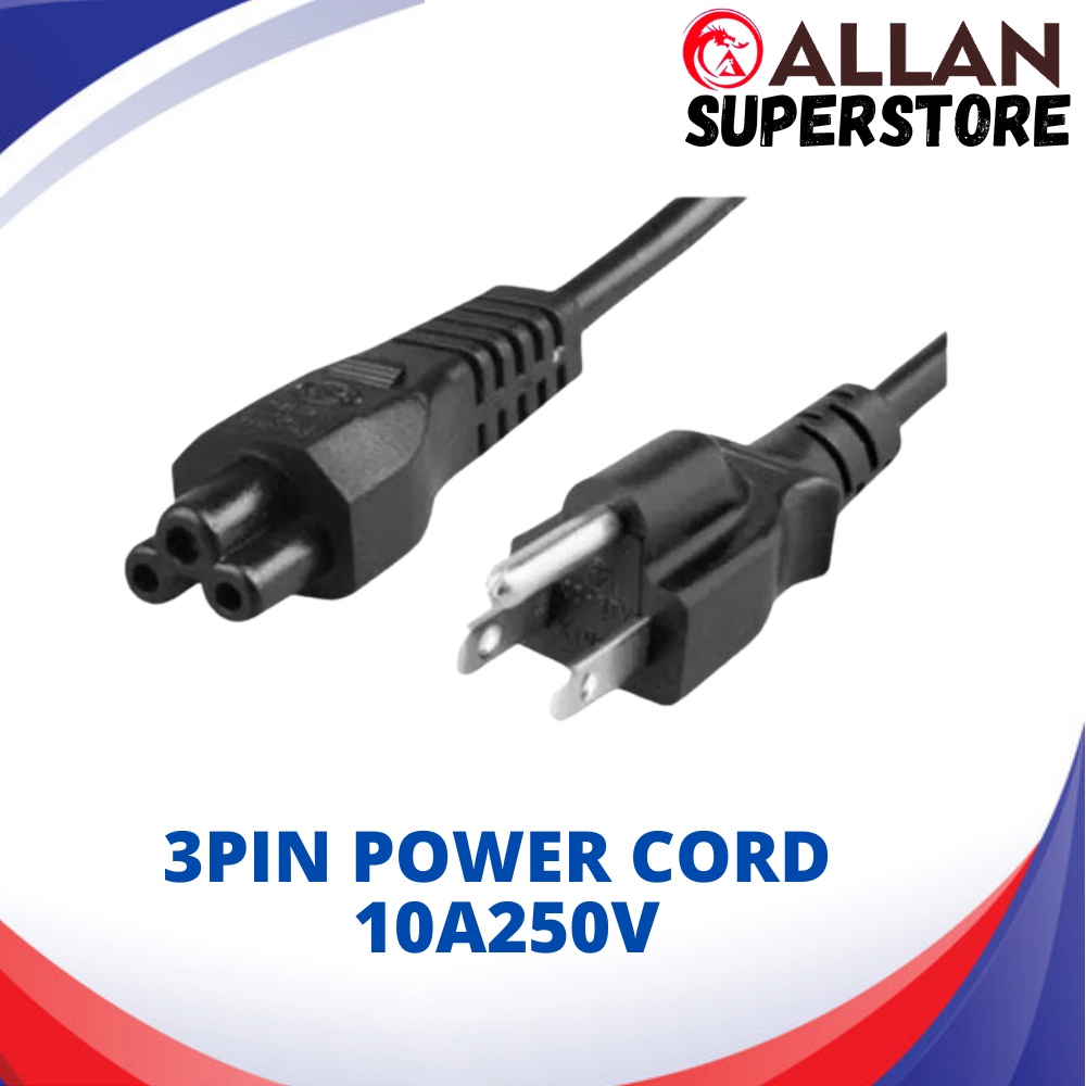 Allan Superstore 3Pin Power Adapter Lead Cable For Laptop | Universal AC Power Cord 10A 250V ...