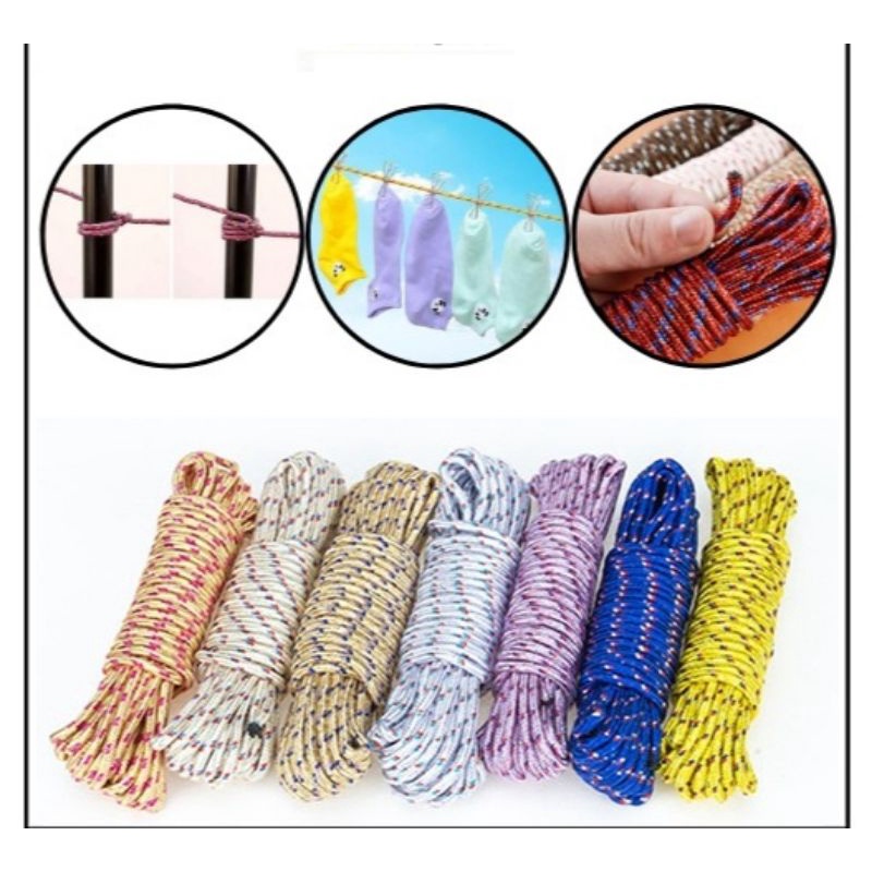 10m Nylon Clothesline Rope Anti Slip Nylon 10m Nylon Laundry Rope Ikat ...
