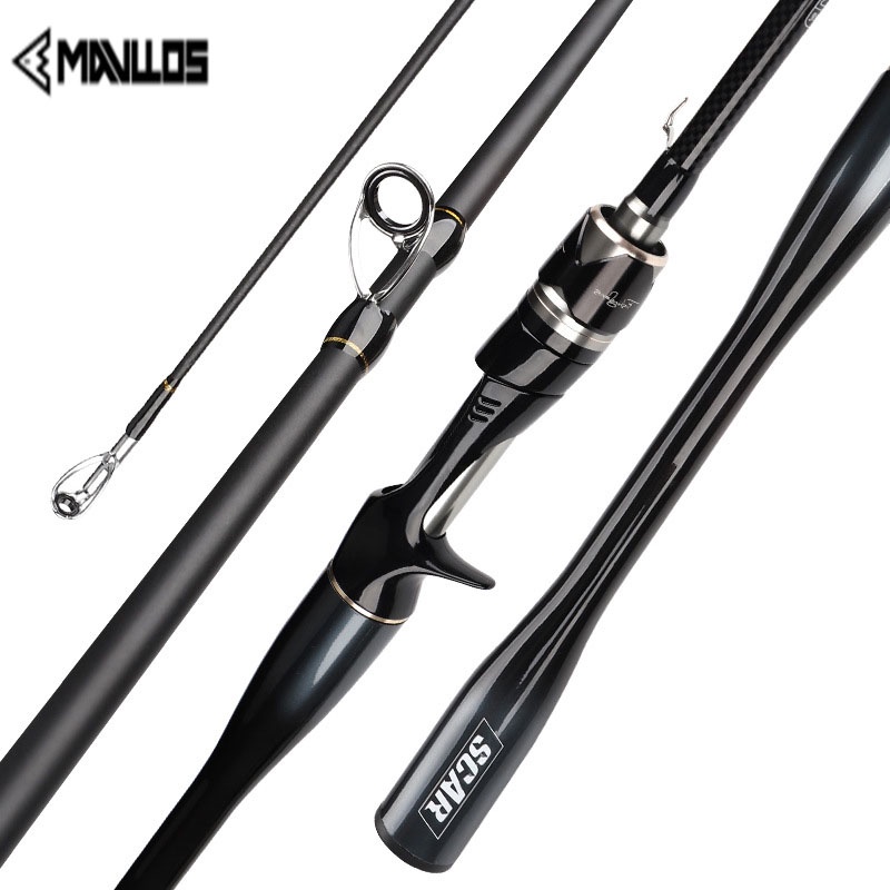 Mavllos Solid M Tip Spinning Casting Fishing Rod High carbon 2 Sections ...