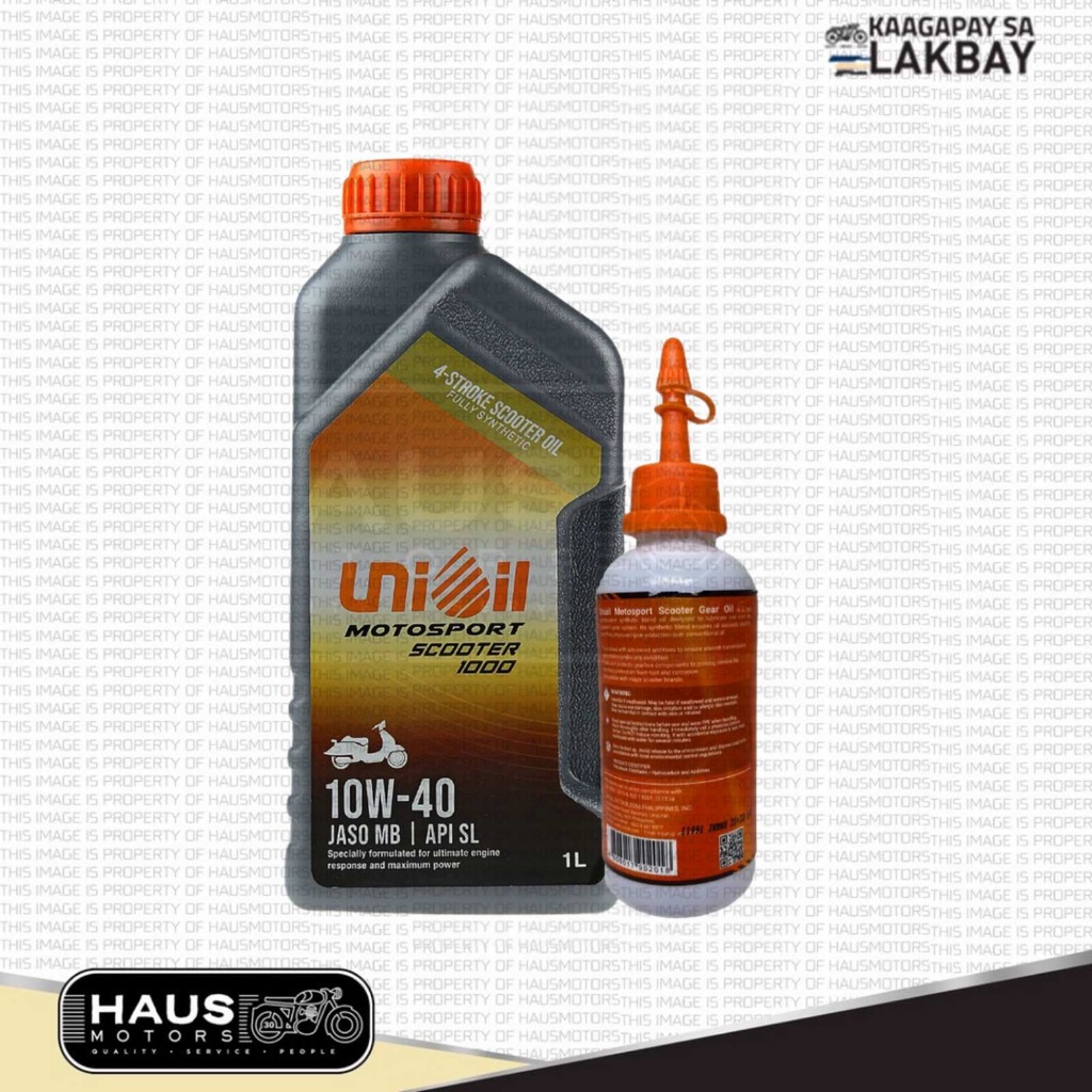 Unioil Motosport Scooter 1000 Fully Synthetic 1 Liter and Scooter Gear ...