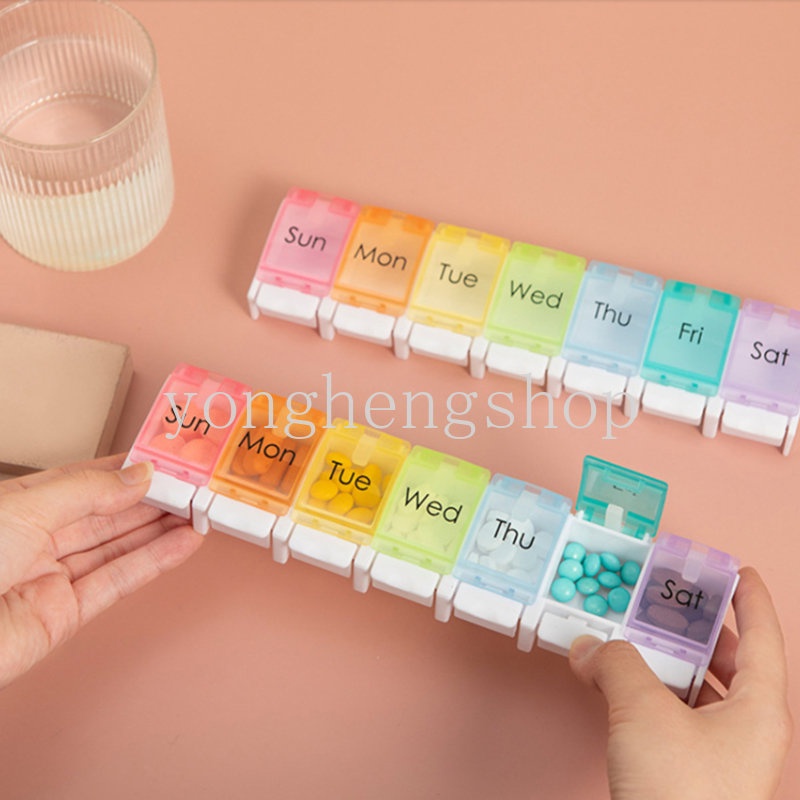 7 Days Weekly Pills Box Press-type Tablet Storage Boxes Drug Capsule ...