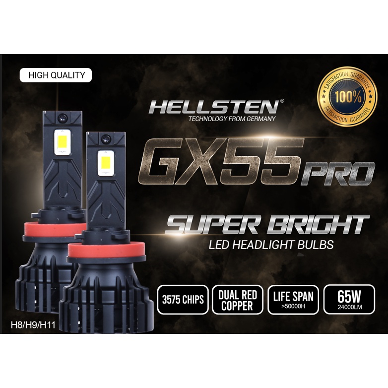 HELLSTEN GX55 PRO H8 H9 H11 SUPER BRIGHT LED HEADLIGHT BULBS | WHITE ...