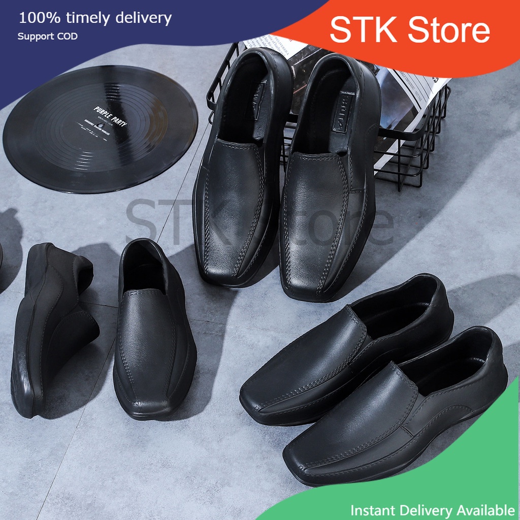 STK200 Premium Black Shoes School Rubber Shoes Formal Shoes | Shopee ...