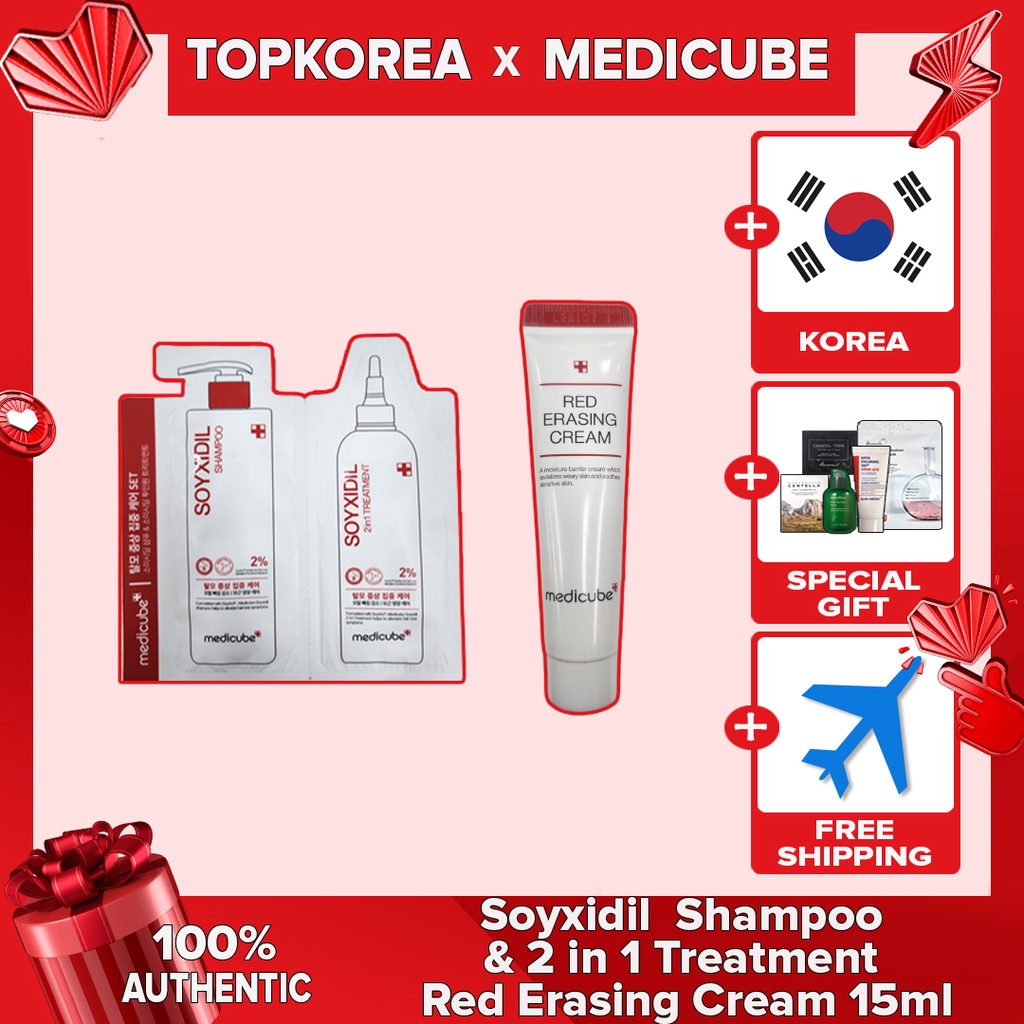 ★Medicube★ sample size Soyxidil Shampoo & 2 in 1 Treatment/ Red Erasing ...