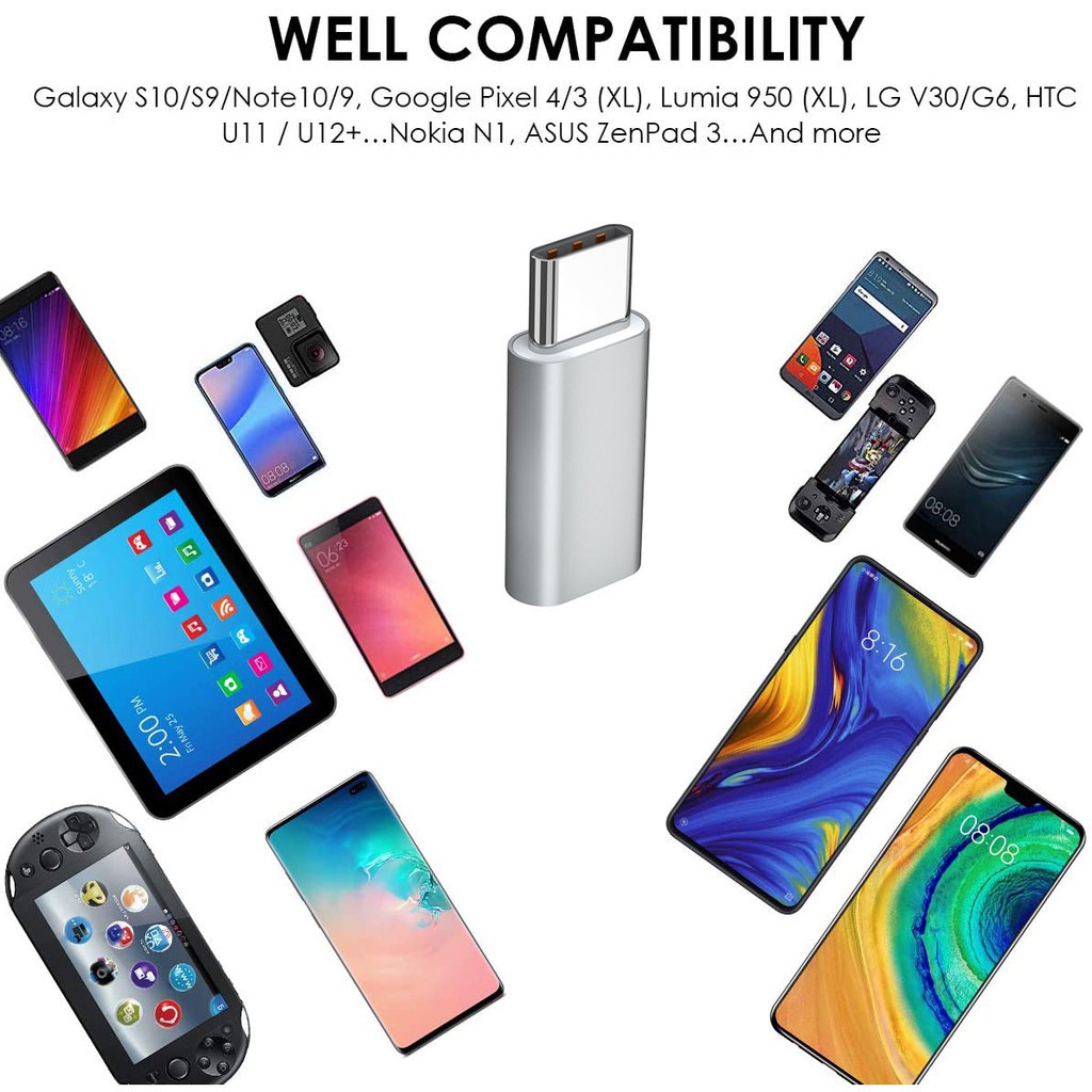 UBS Micro Type-C Adapter Data Sync Charger Converter Connector For IP ...