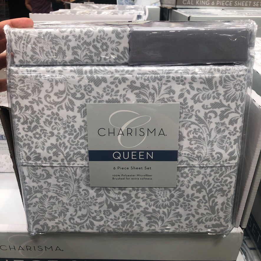 Charisma Microfiber Sheet Set Queen Grey Floral | Shopee Philippines