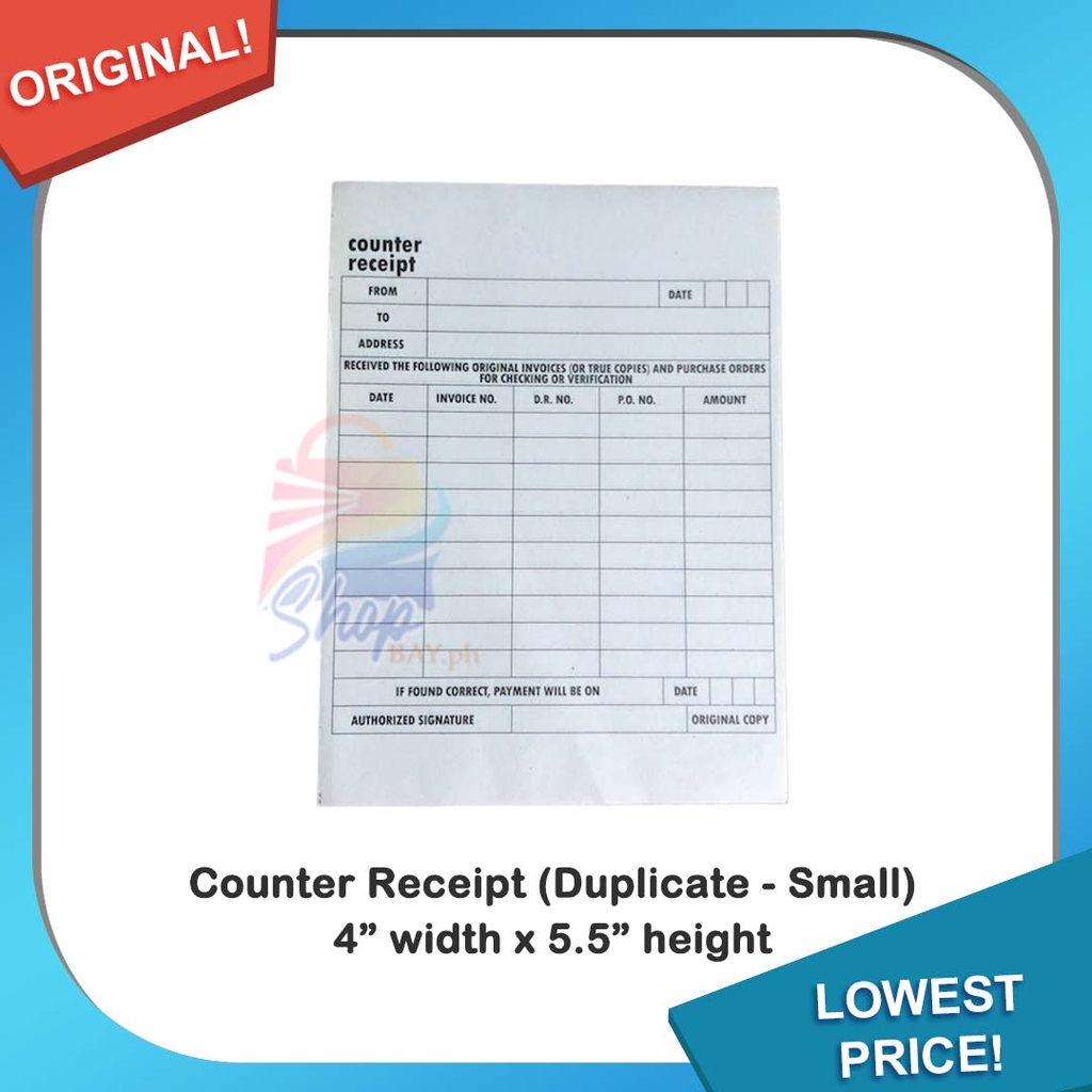 Counter Receipt Duplicate Small (1 Pad) | Shopee Philippines