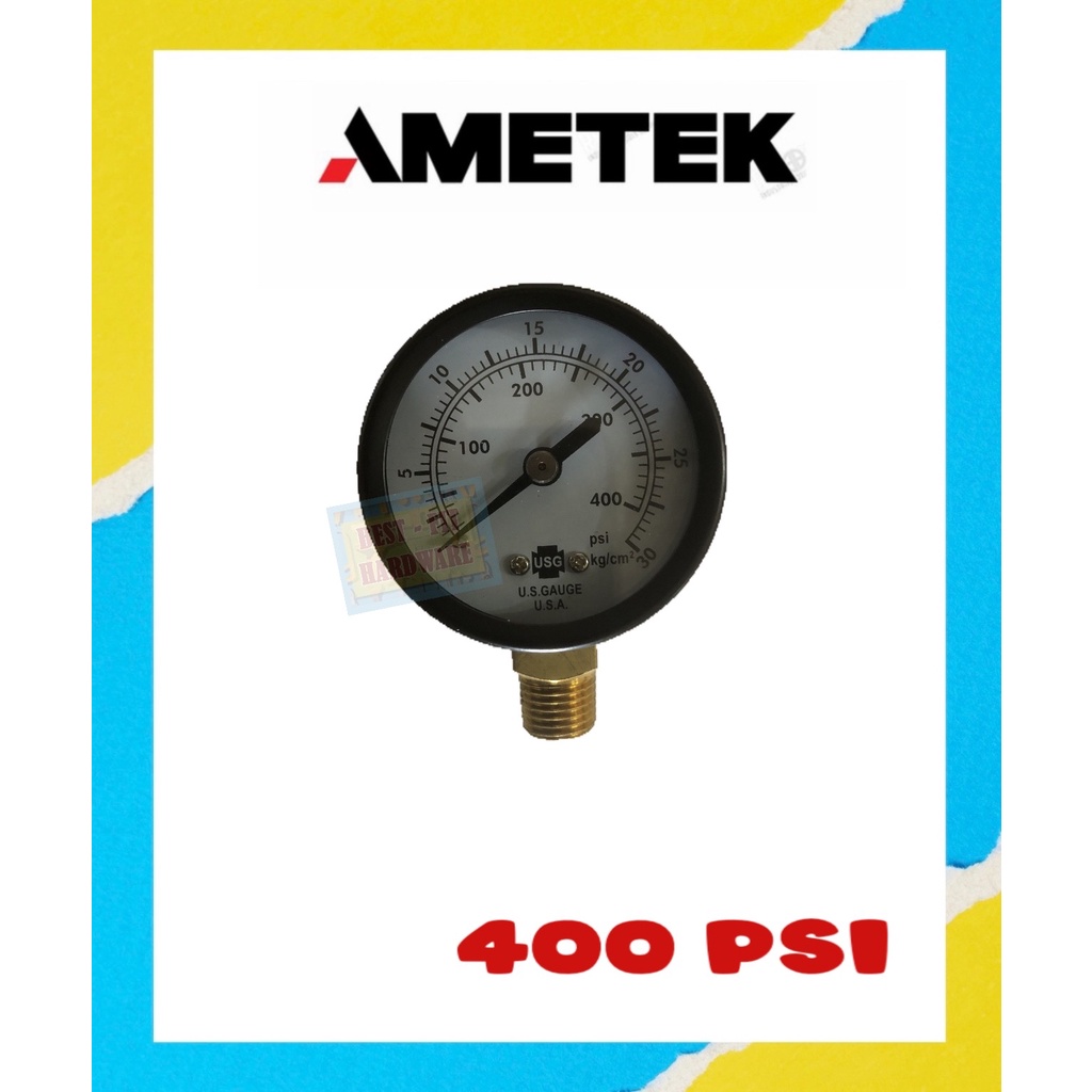 AMETEK - Pressure Gauge (100 PSI, 200 PSI, 300 PSI & 400 PSI) PER PIECE ...