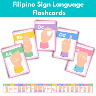 Filipino Sign language Alphabet Flashcards (FSL), Sign Numbers ...