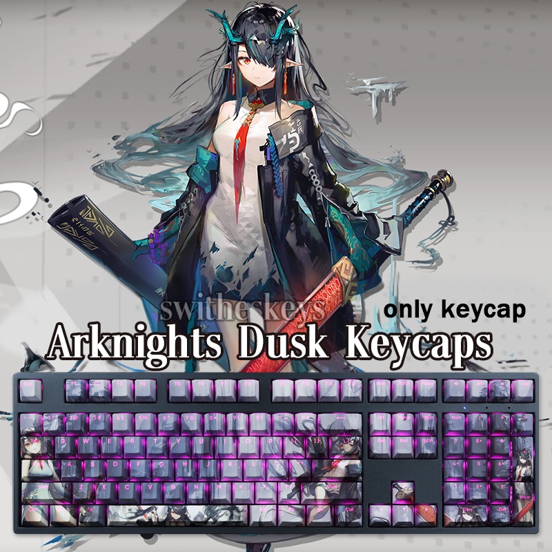 108 Keys Anime Arknights Dusk Keycaps Backlit Cherry Profile PBT Dye ...