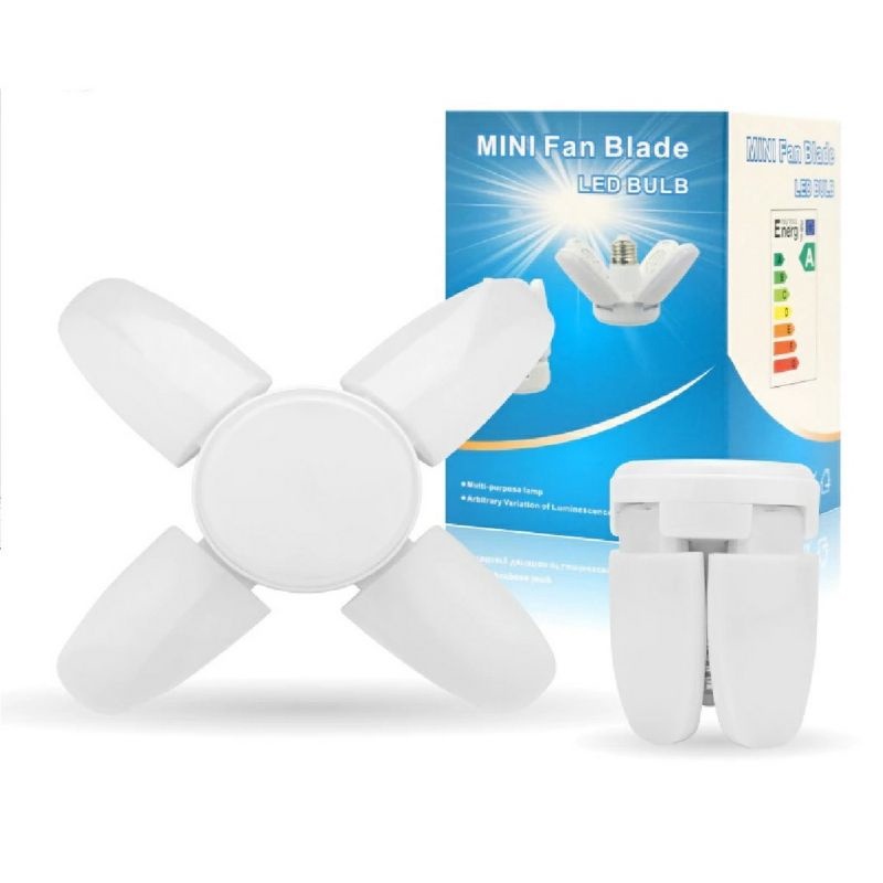 Mini LED E27 Folding Fan Bulb 28W LED Light Bulb AC 110V 220V Foldable ...