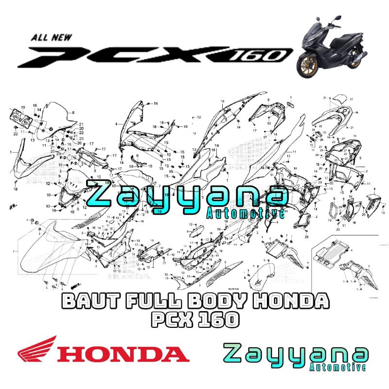 Original Honda PCX160 Full Body Bolt | Shopee Philippines