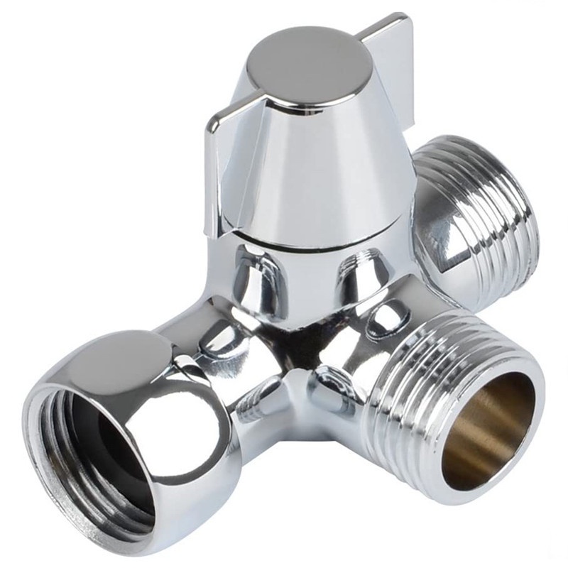 G1 2 Shower Three Way Connector Brass Diverter Valve T Shaped Adapter