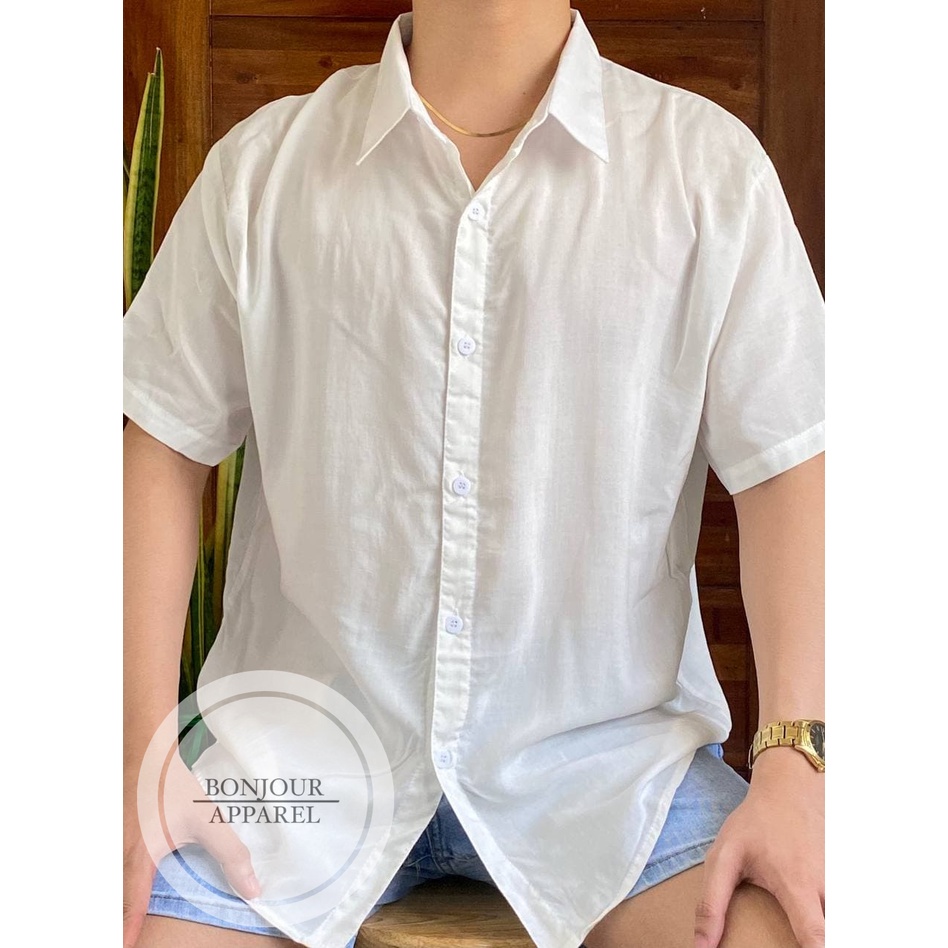 White Plain Polo | Plain Polo Shirt | Button-down Plain Polo -- Bonjour ...