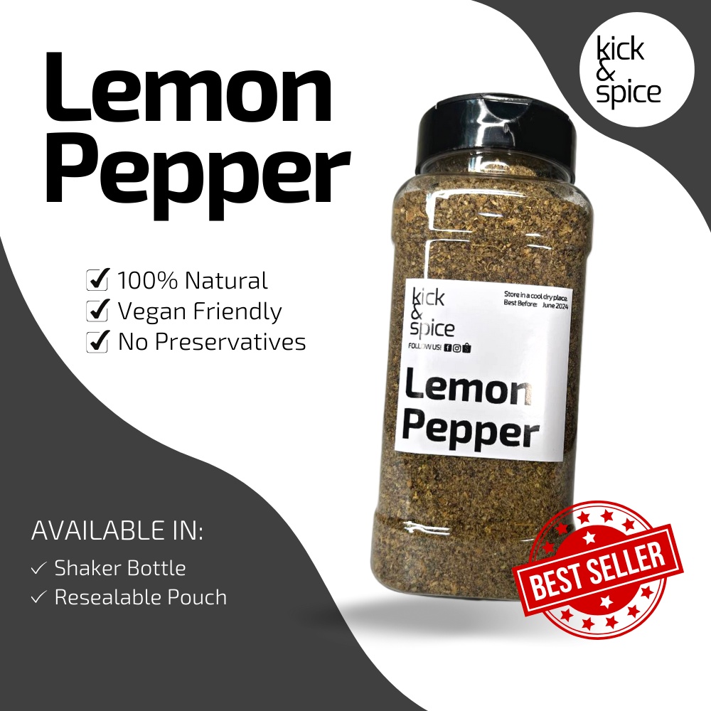 Kick and Spice Lemon Pepper Powder All Natural High-Quality Herbs and ...