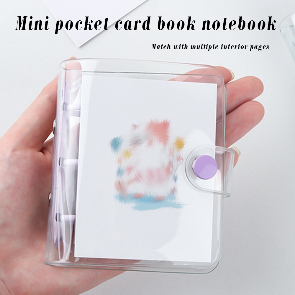 3 Ring Mini Pocket PVC Notebook Memo Pad Loose Leaf Ledger Binder ID ...
