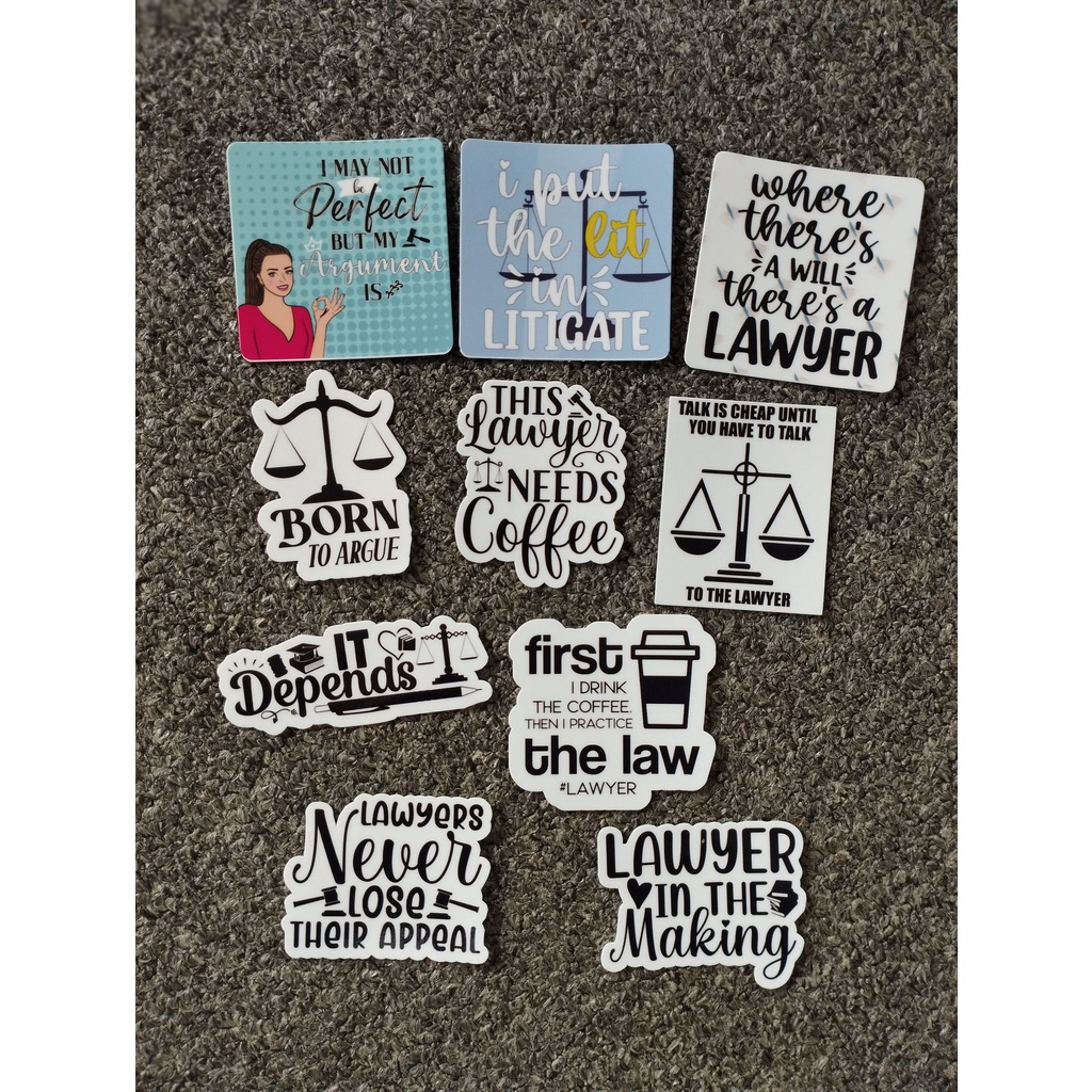 Lawyer Themed Vinyl Stickers | Waterproof Vinyl Stickers Minimalist ...