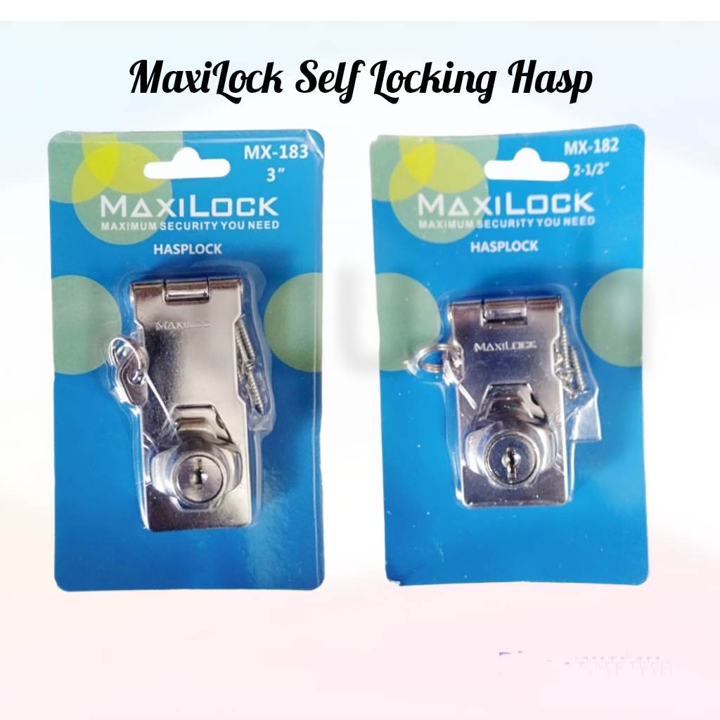 MaxiLock Stainless Steel Self Locking Hasp With 2 Key | Shopee Philippines