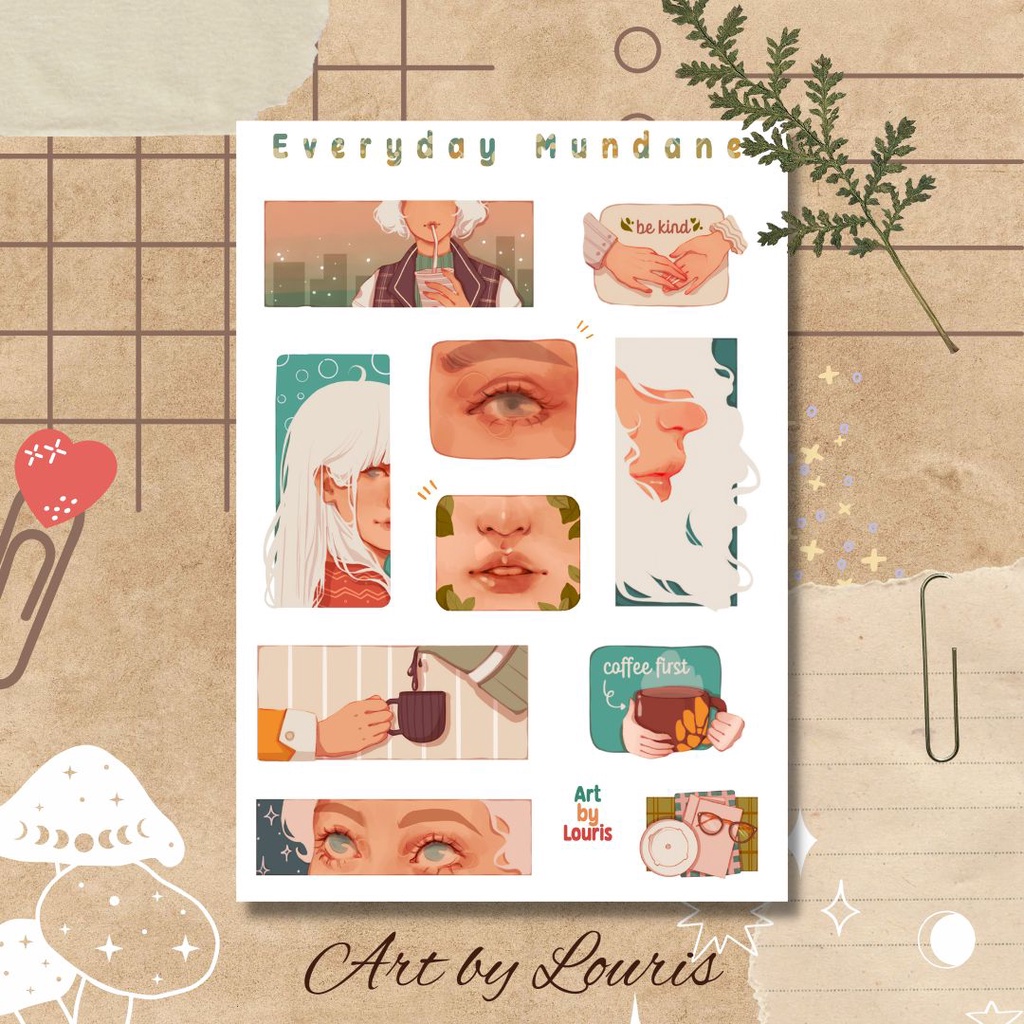 Everyday Mundane Sticker Sheet | Cute hand drawn stickes | Planner ...