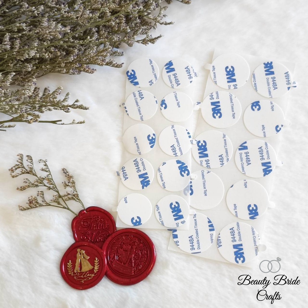 Circle Double-Sided Adhesive Glue Sticker For Seal Shell 10 Seals/1 ...