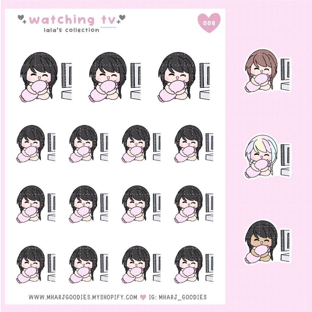 Lala 008 | Watching TV > Planner Stickers | Shopee Philippines