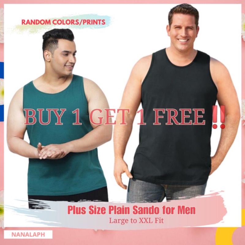 BUY 1 TAKE 1 FREE‼️Plain Sando for PLUS SIZE Men [ Large to XXL Fit ...
