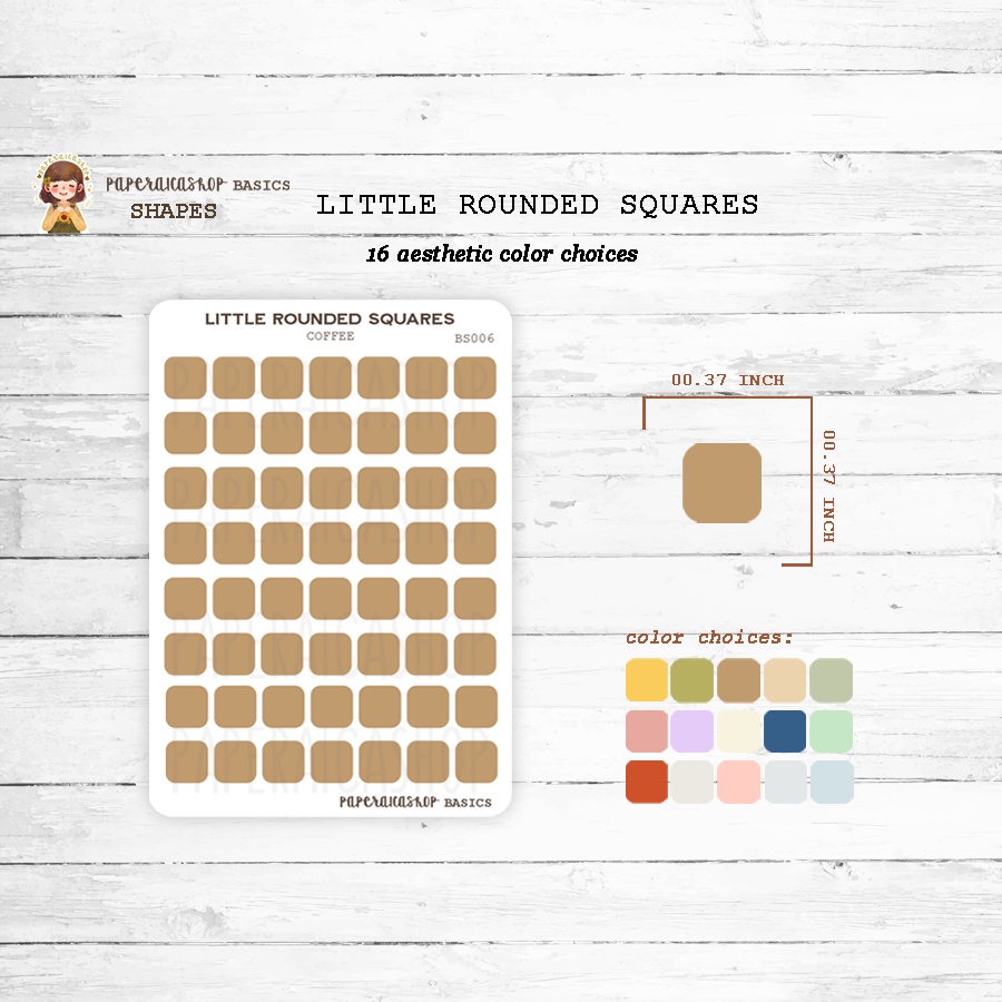 Small Rounded Square Stickers, Shape Stickers, Functional Stickers ...
