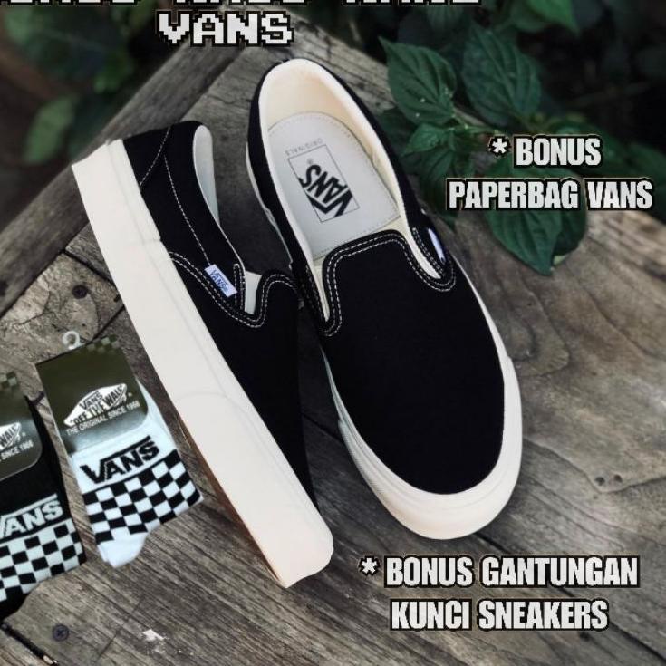 HITAM PUTIH Shopping Sale (BONUS Checkout) VANS SLIPON OG BLACK WHITE ...