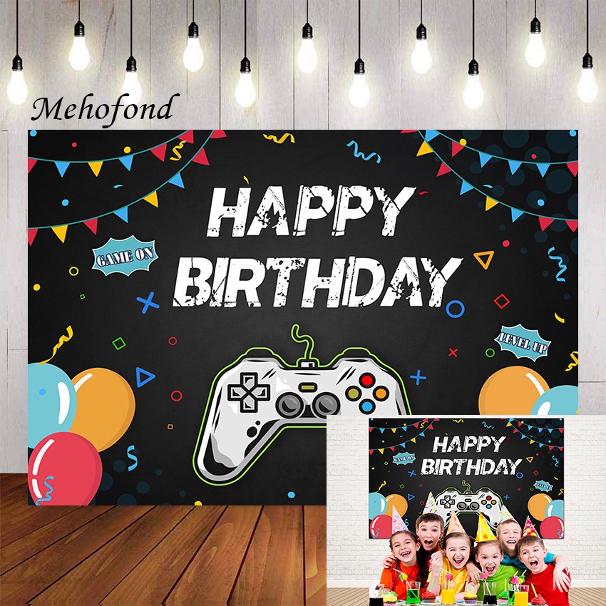 Photography Background Video Game Gaming Game on Level Up Boys Birthday ...