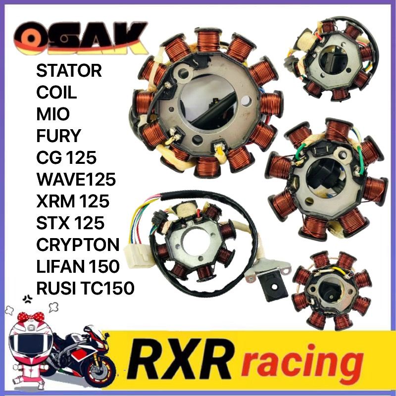 Stator coil Osak For MIO CG 125 WAVE125 FURY CRYPTON RUSI TC150 XRM125 ...