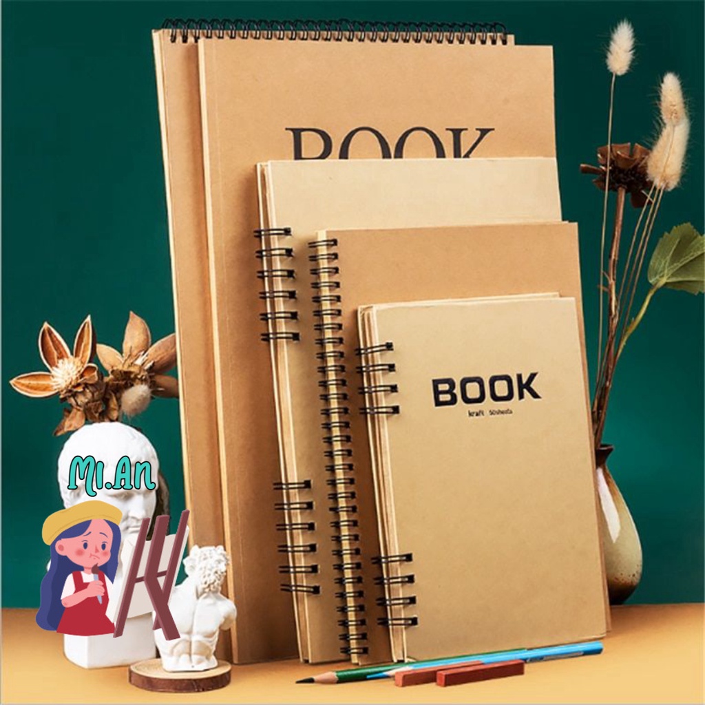 Kraft Paper Sketchbook - Painting Diary - Hardcover - A5 / A4 kraft ...