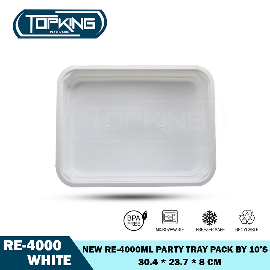 NEW Re-4000ml Party Tray White And Black Environmental Friendly Food ...