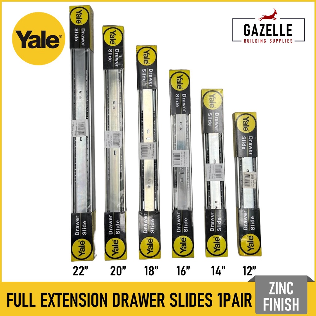 Yale Full Extension Drawer Slide Guide 12" / 14" / 16" / 18" / 20" / 22 ...