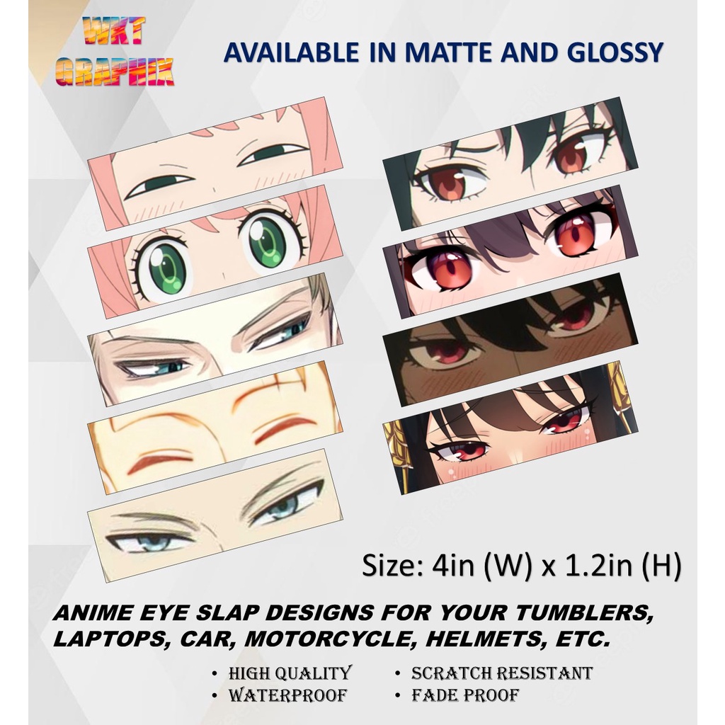 SPY X FAMILY ANIME EYE SLAP STICKERS (MATTE / GLOSSY LAMINATE) | Shopee ...