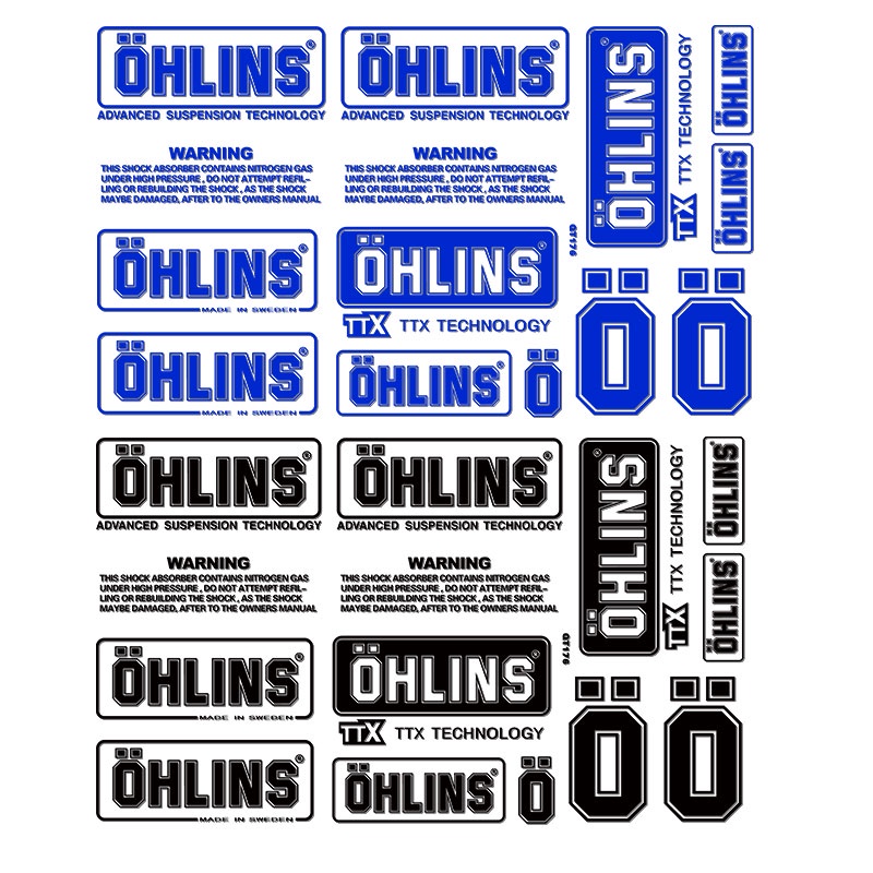Ohlins stickers for motorcycle shock absorber transparent transfer ...