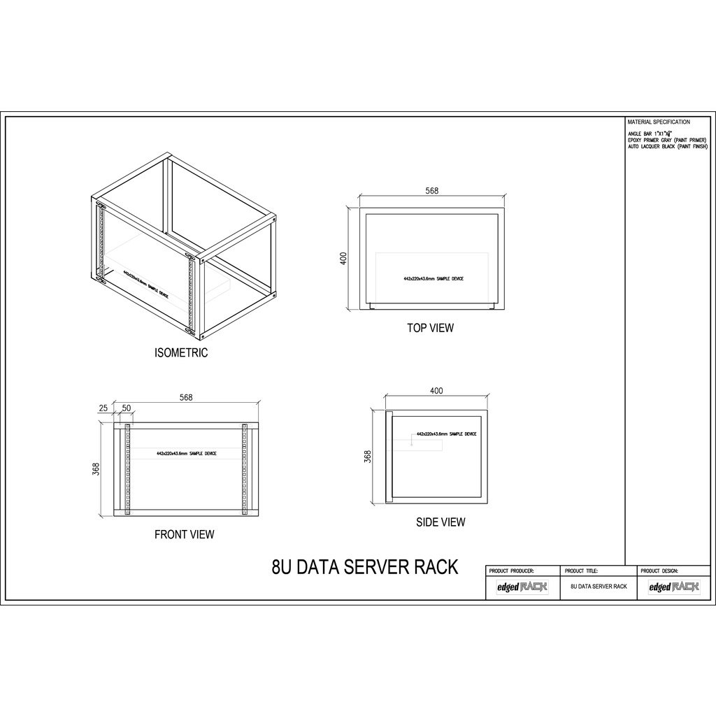 8U Data Server Rack / Open Frame Server Rack / Data Server Cabinet ...