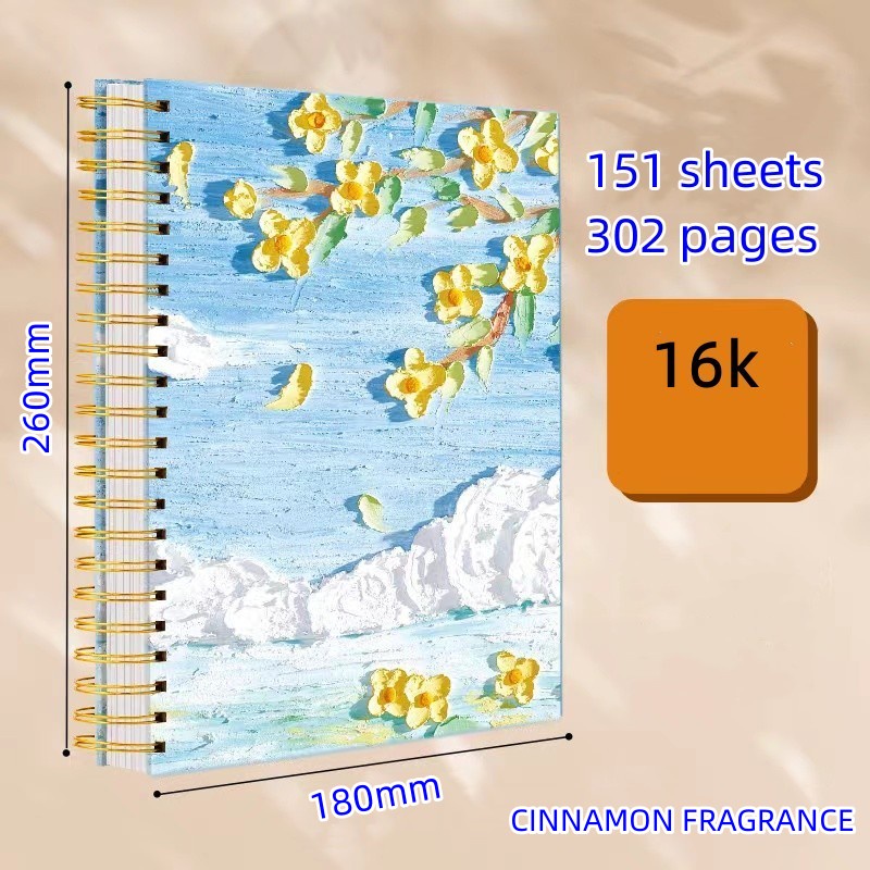 Oil Painting Spiral Hardbound Coil Notebook College Thickened Student ...